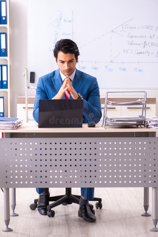 The Male Sales Analyst in Front of the Whiteboard Stock Image - Image ...