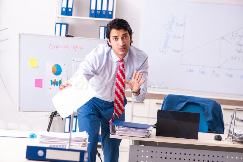 The Male Sales Analyst in Front of the Whiteboard Stock Photo - Image ...