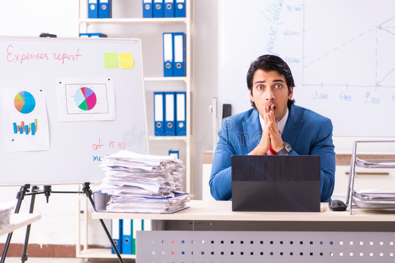 The Male Sales Analyst in Front of the Whiteboard Stock Photo - Image ...
