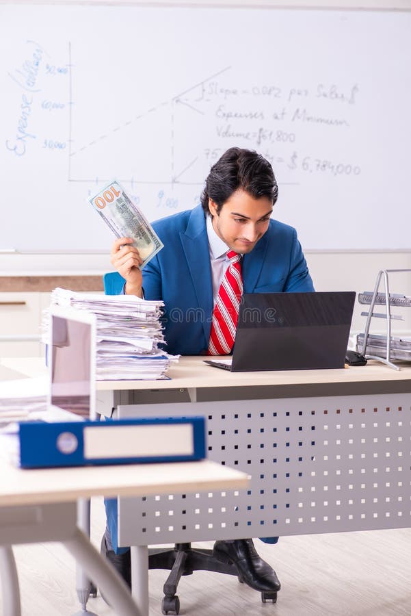 The Male Sales Analyst in Front of the Whiteboard Stock Photo - Image ...