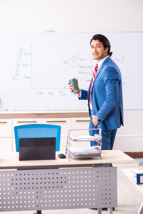 The Male Sales Analyst in Front of the Whiteboard Stock Photo - Image ...