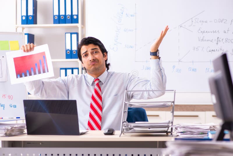 The Male Sales Analyst in Front of the Whiteboard Stock Image - Image ...