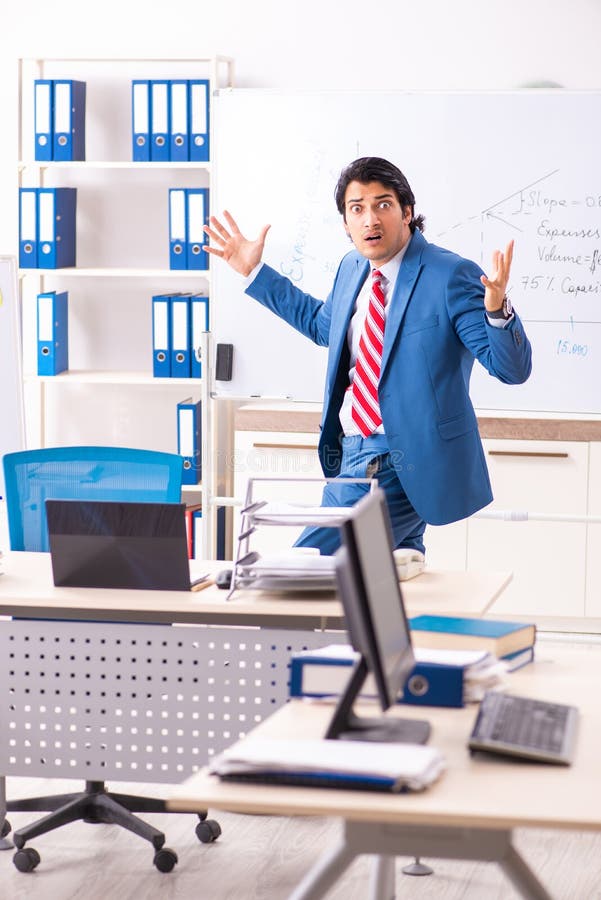 The Male Sales Analyst in Front of the Whiteboard Stock Photo - Image ...