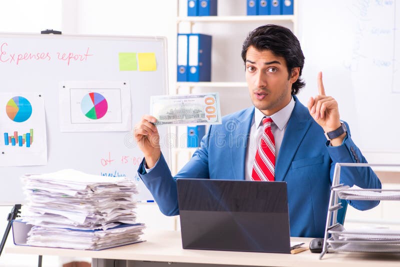The Male Sales Analyst in Front of the Whiteboard Stock Image - Image ...