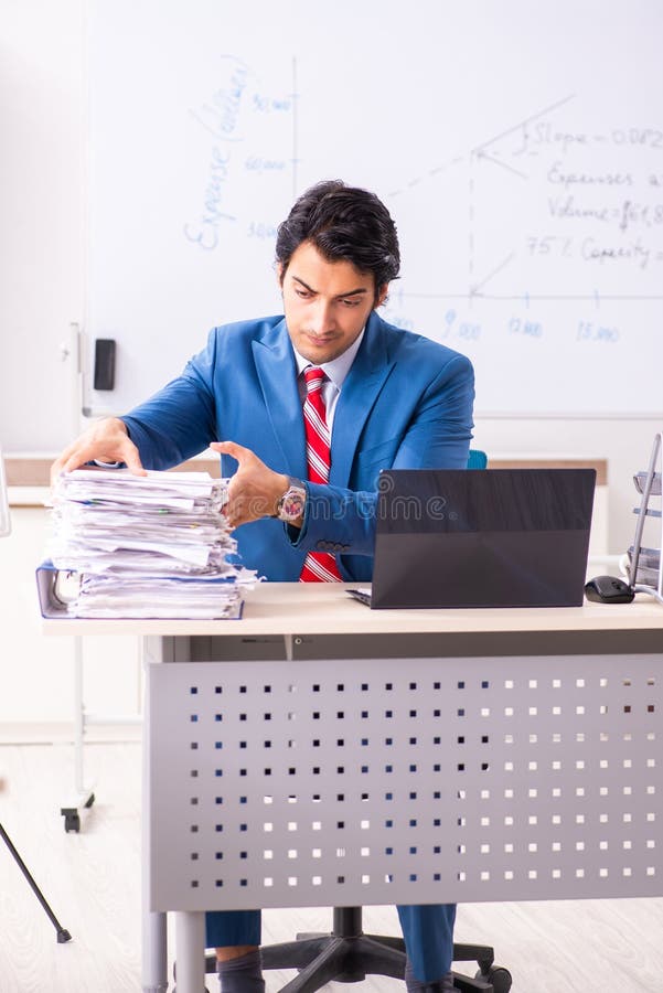 The Male Sales Analyst in Front of the Whiteboard Stock Image - Image ...