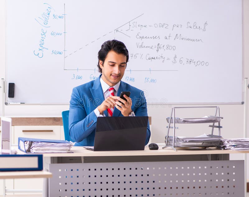 Male Sales Analyst in Front of the Whiteboard Stock Image - Image of ...