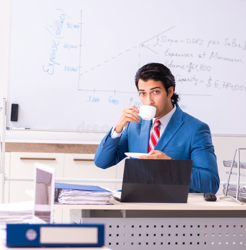 Male Sales Analyst in Front of the Whiteboard Stock Image - Image of ...