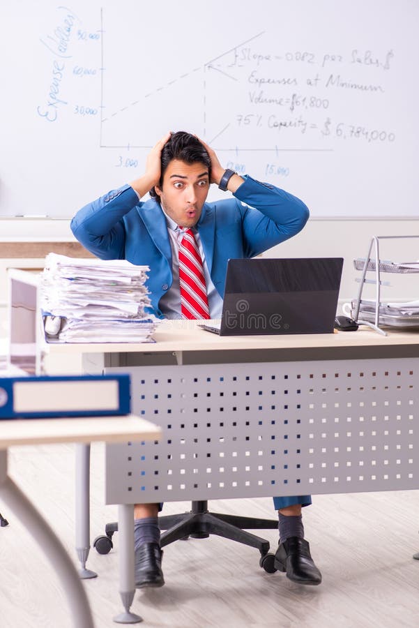 The Male Sales Analyst in Front of the Whiteboard Stock Image - Image ...