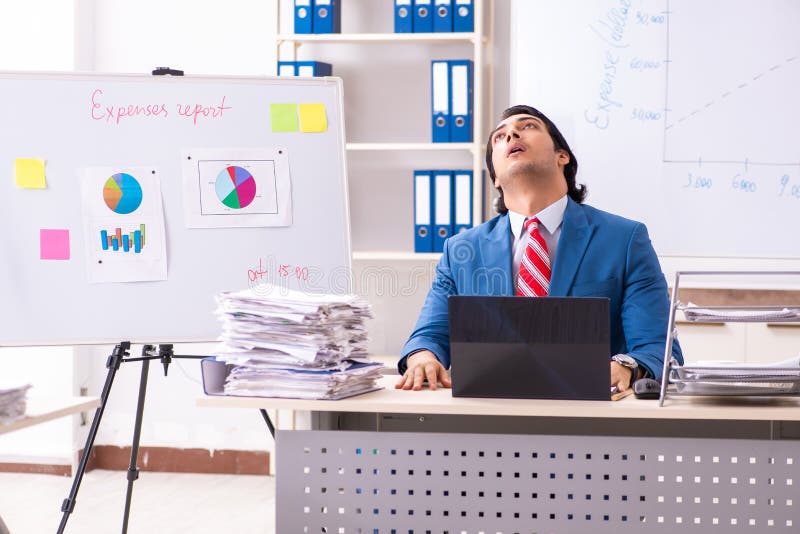 The Male Sales Analyst in Front of the Whiteboard Stock Image - Image ...
