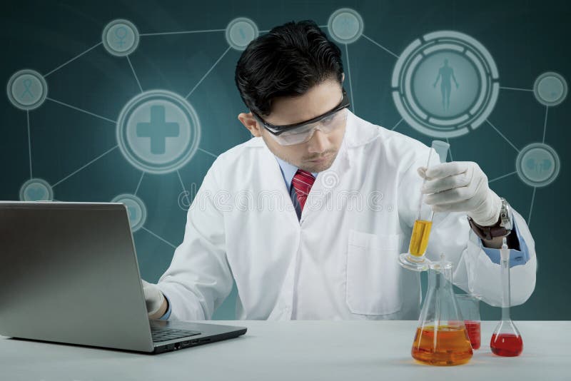 Male Scientist Doing Chemical Research Stock Image - Image of ...