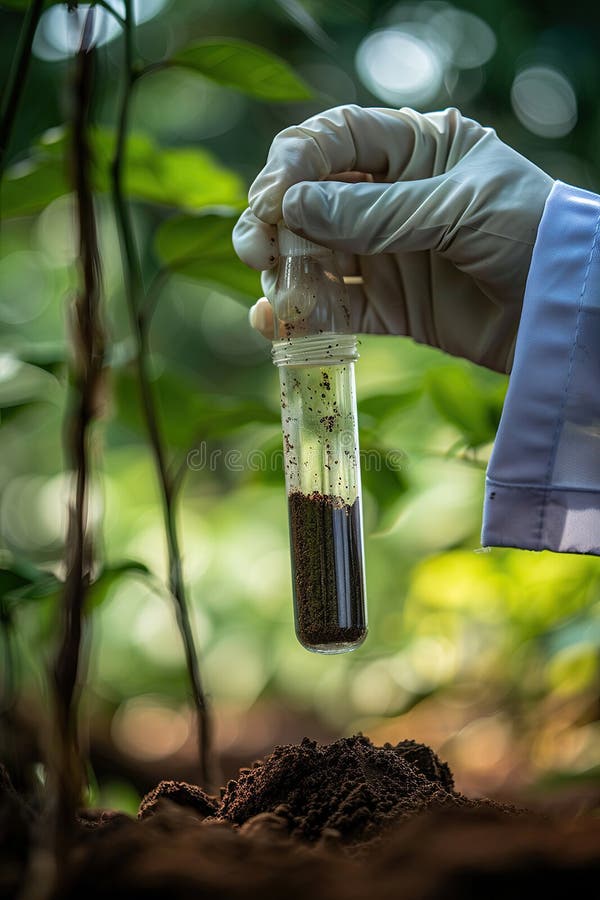 Male Scientist Holding a Test Tube with Soil Stock Image - Image of ...