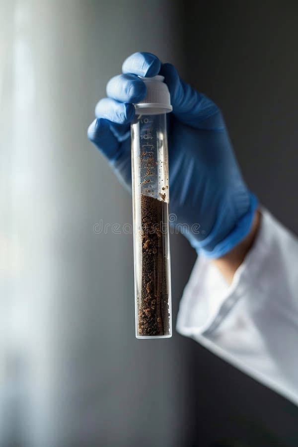 Male Scientist Holding a Test Tube with Soil Stock Image - Image of ...