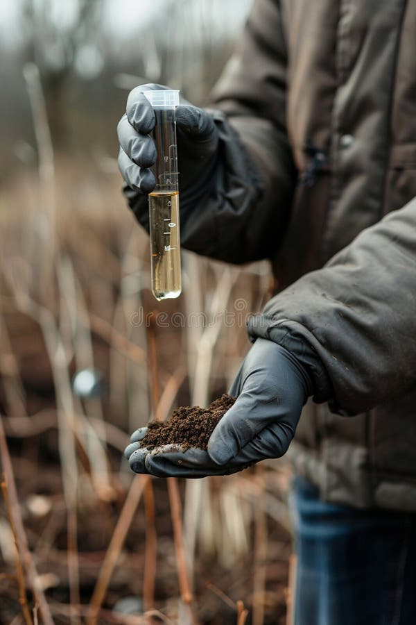 Male Scientist Holding a Test Tube with Soil Stock Photo - Image of ...