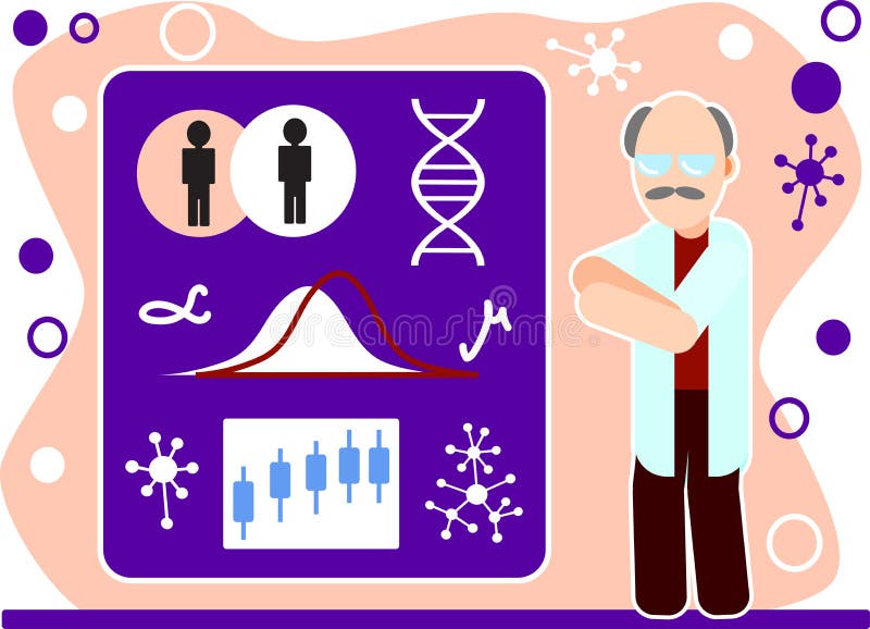 Male Scientist in the Lab Coat Analysing and Presenting Results of ...
