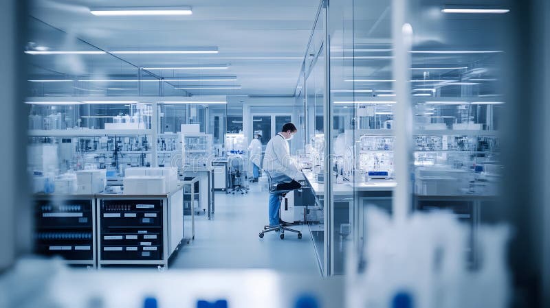Male Scientist in Modern Laboratory Conducting Research Stock Photo ...