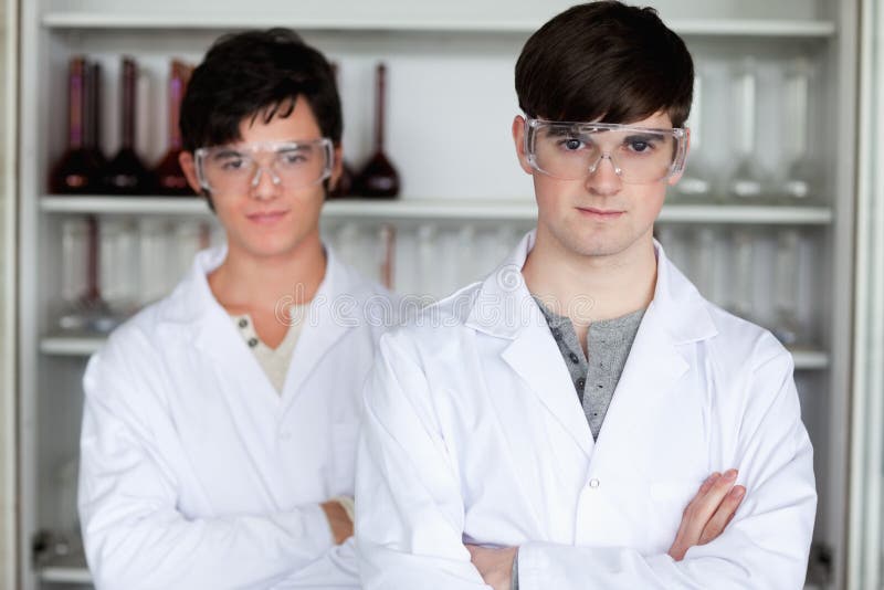 Male scientists posing stock photo. Image of hair, baby - 21147116