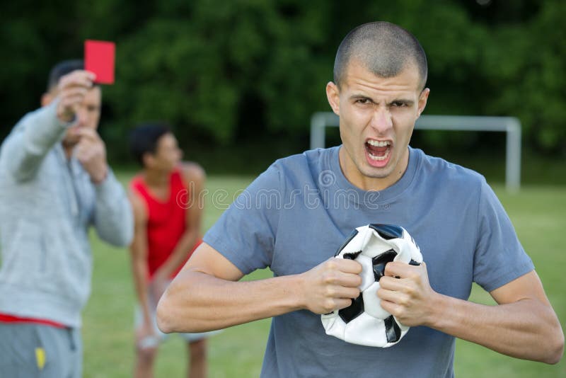 Man Screaming with Soccer Ball Stock Image - Image of goal, adult ...