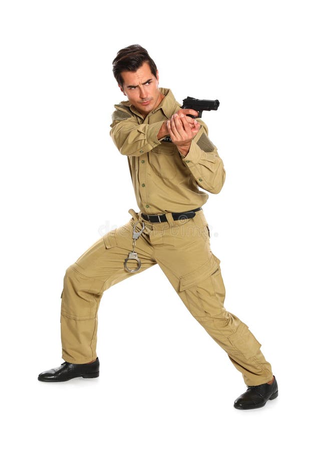 Male Security Guard in Uniform Stock Image - Image of safeguard, full ...