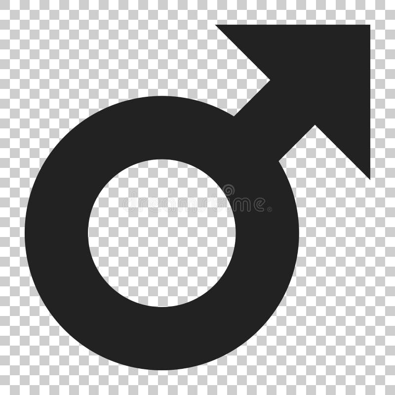 Male Sex Symbol Vector Icon In Flat Style Men Gender Illustration On