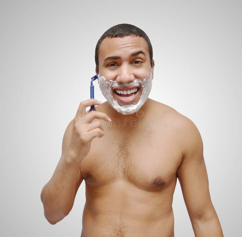 Shaving stock image. Image of face, adult, bath, smiling - 10903057