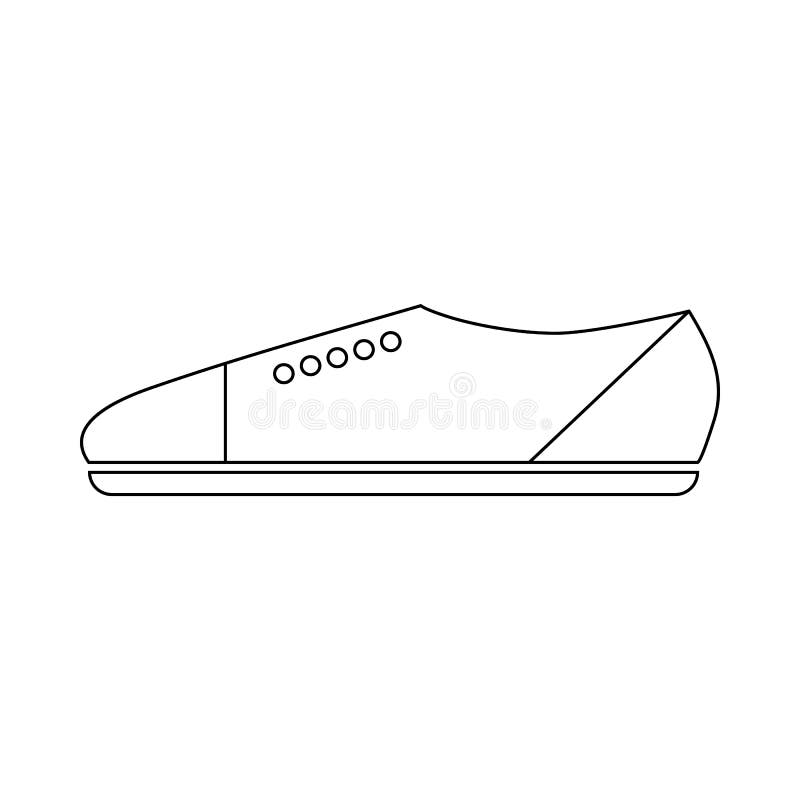 Male Shoe with Laces Icon, Outline Style Stock Vector - Illustration of ...