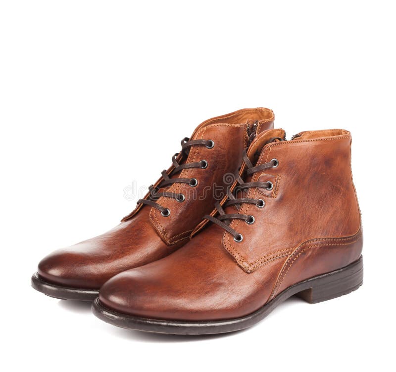 Male Shoes Brown Color on White Stock Image - Image of classic, object ...
