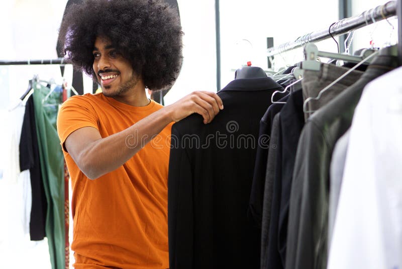 Male Shopper Looking for Clothes Stock Photo - Image of lifestyle ...