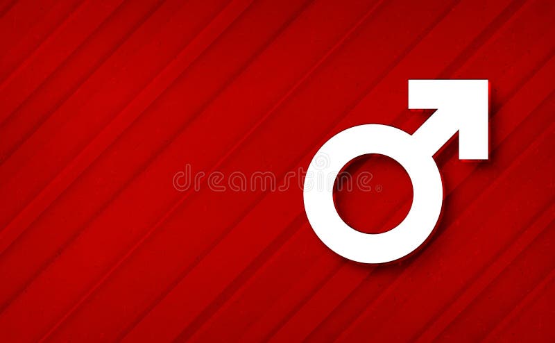 Male Sign Icon Dreamy Abstract Red Background Diagonal Stripe Line ...