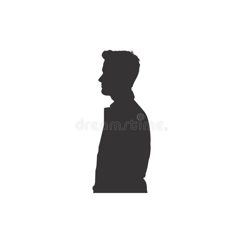 Male Silhouette Profile in Suit. Vector Icon Design Stock Illustration ...