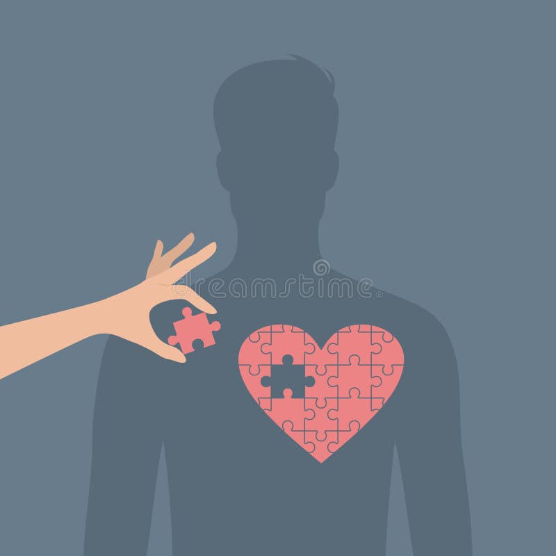 Heart Missing Piece Puzzle Stock Illustrations – 217 Heart Missing ...