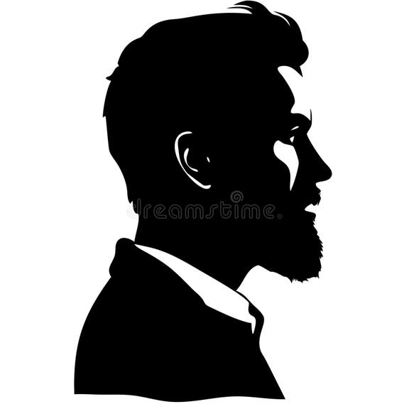 Male Silhouette Side Profile in Black Vector for Art and Design ...