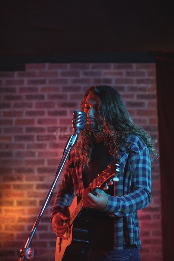 Male Singer Performing on Stage in Nightclub Editorial Stock Photo ...