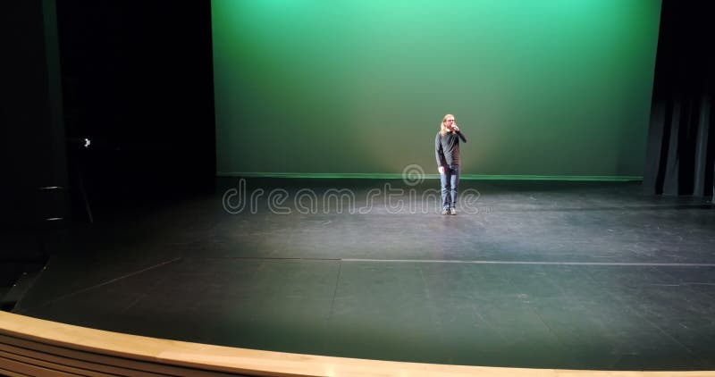 Singer Singing on Studio Stage Shooting for Stock Footage - Video of ...