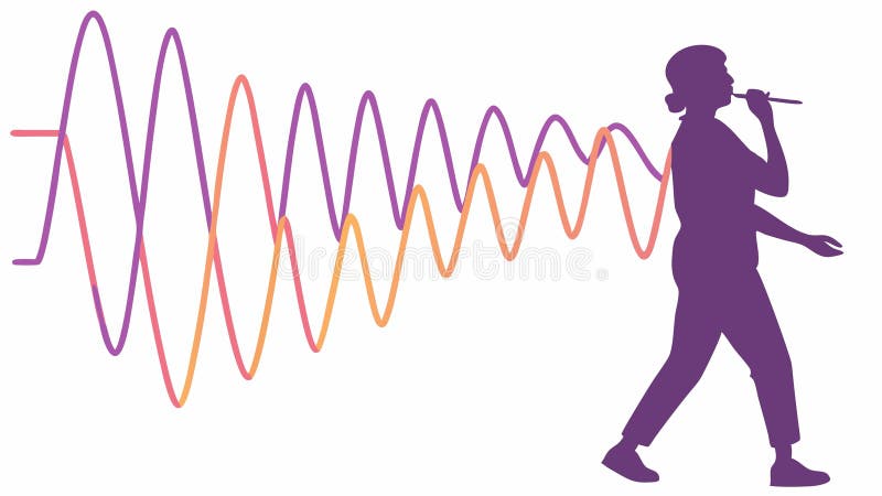 Male Singer with Vibrant Sound Waves, Expressive Performance, Vector ...