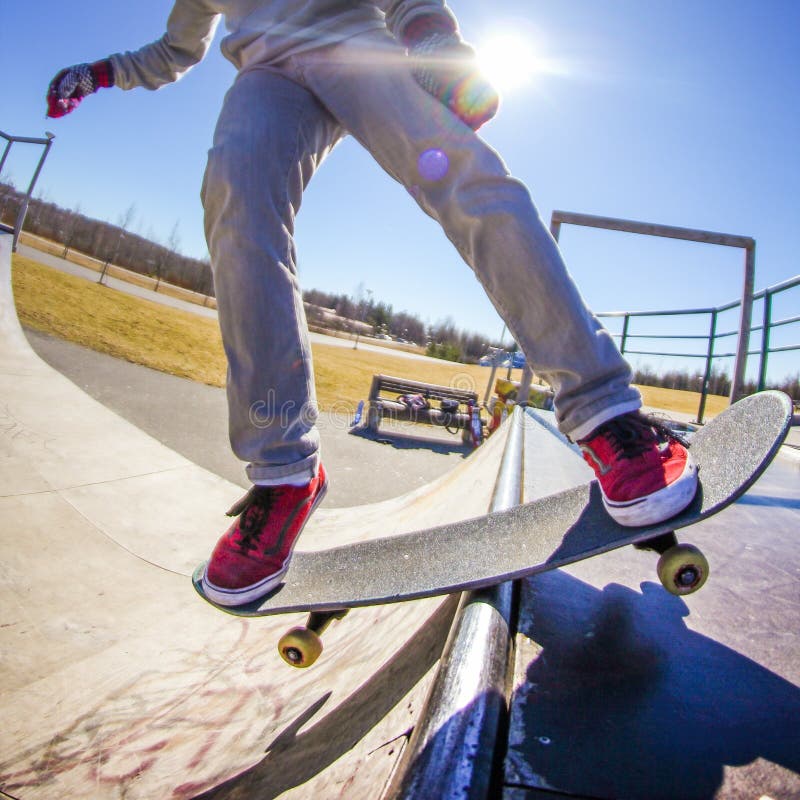 Male Skateboarder Doing Tricks at the Skate Park Stock Photo - Image of ...