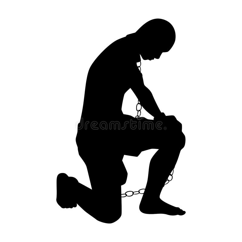 Male Slave with Chain Silhouette Vector Stock Vector - Illustration of ...