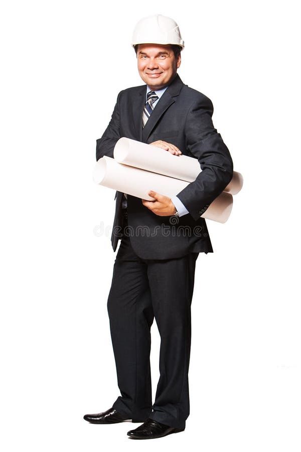 Mature Smiling Architect Holding a Building Plan, Stock Image - Image ... Mature Smiling Architect Holding a Building Plan, Stock Image - Image ...