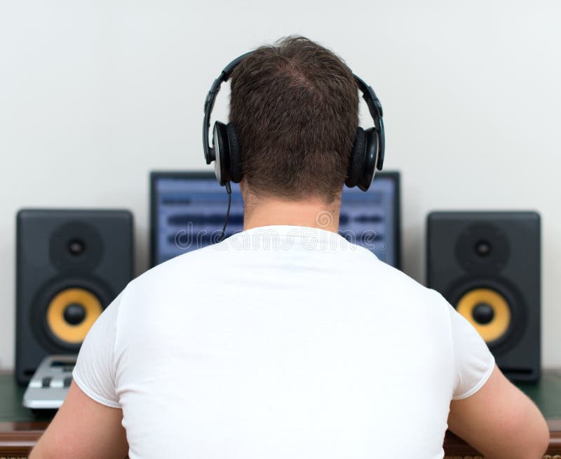 Male sound producer. stock photo. Image of industry, musician - 65514612