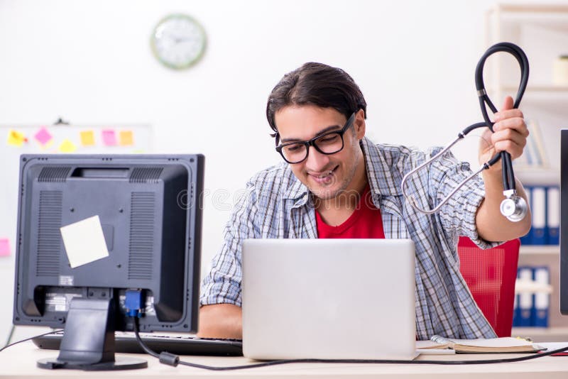 Male it Specialist Working in the Office Stock Photo - Image of ...