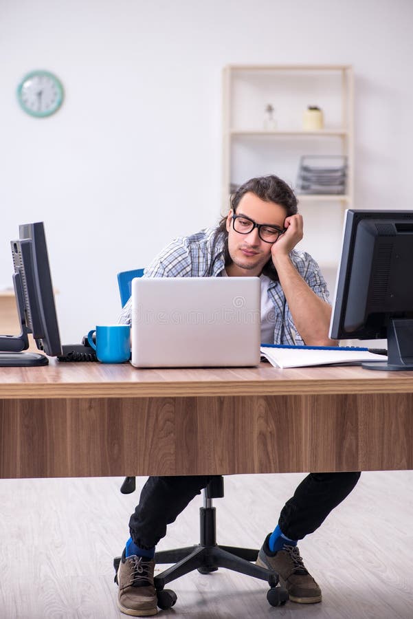 Young Male it Specialist Working in the Office Stock Photo - Image of ...