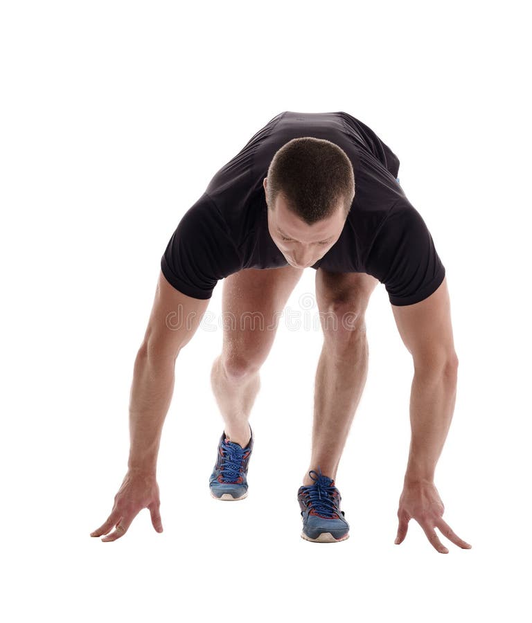 Male Sprinter Getting Ready To Start the Race Stock Photo - Image of ...