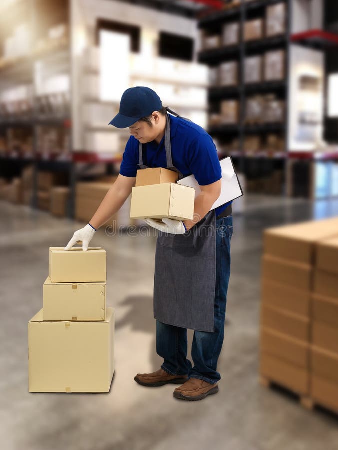 Male Staff Holding A Digital Tablet And Checking Grocery Products On ...