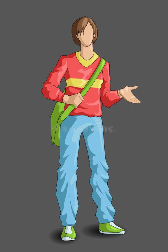 Male Student stock vector. Illustration of posing, casual - 26188227