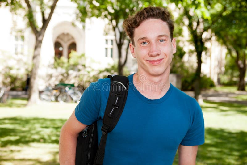 Male Student on Campus stock photo. Image of caucasian - 21195930