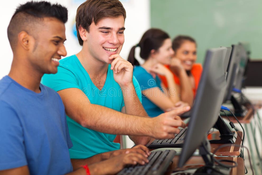 Male student computer stock image. Image of classroom - 31576689