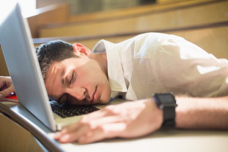Male Student Falling Asleep during Class Stock Photo - Image of ...