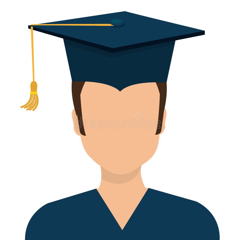 Student With Hat Graduation Avatar Stock Vector - Illustration of shape ...