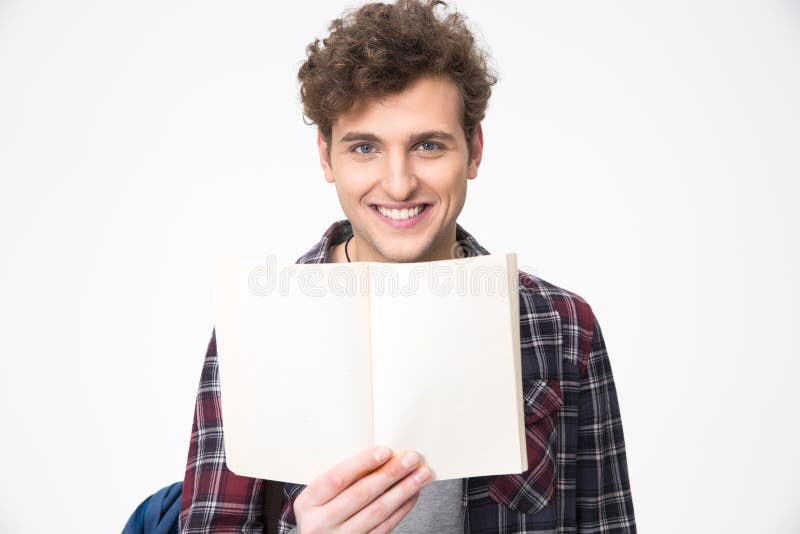 Male Student Holding Blank Notebook Stock Image - Image of education ...