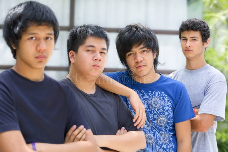 Male Student Ignored by His Friends Stock Photo - Image of looking ...