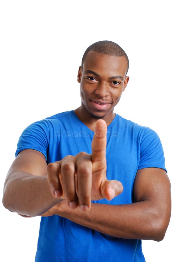 Male Student Indicating Number One Stock Photo - Image of learner ...